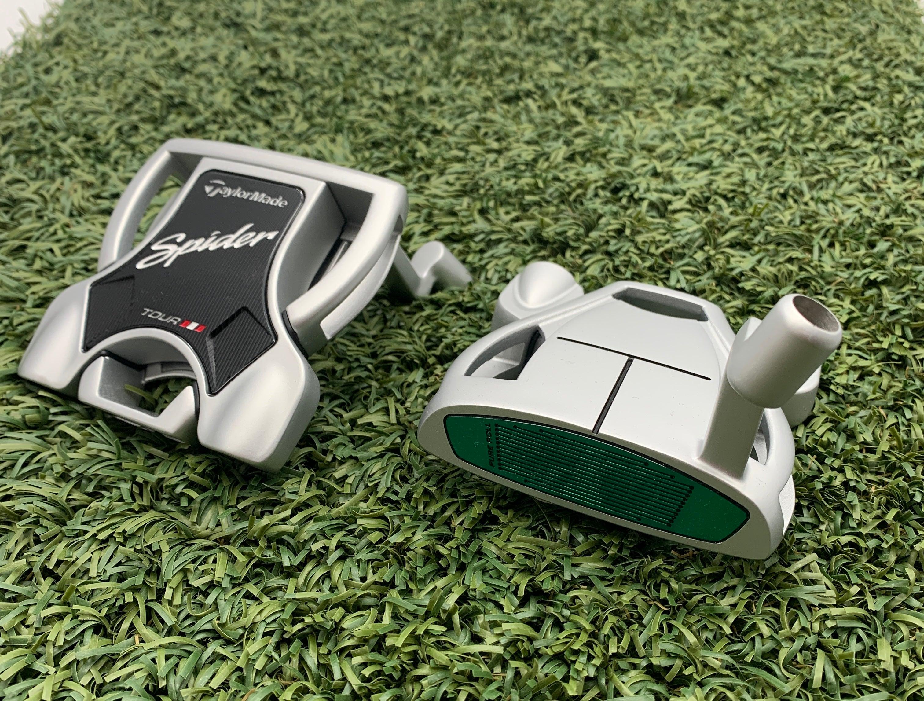 TaylorMade Tour Issue Spider Tour Gray Putter, T-Sightline, Green Face ...