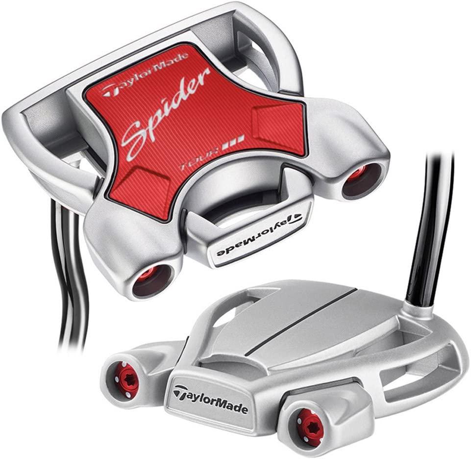LEFT HANDED NEW TaylorMade Spider Tour Silver/Red Double Bend Putter ...